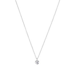 Tom Tailor Damen Tom Tailor Kette mit Anh&auml;nger &raquo;Solit&auml;r-Optik&laquo; mit Zirkonia (synth.) Silber 925 (Sterlingsilber), L: 45 B: 1,2mm