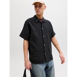 Jack & Jones Jack & Jones Herren Kurzarmhemd &raquo;JORNANTUCKET DOUBLE CLOTH SHIRT SS EA26&laquo; schwarz S, N-Gr