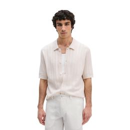 Marc O'Polo MARC O'POLO Herren Kurzarmhemd "mit vertikaler Strickstruktur", beige, Gr. XXL, unifarben, Obermaterial: 100% Baumwolle, Hemden