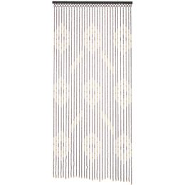 Locker T&uuml;rvorhang &raquo;Sevilla&laquo; Hakenaufh&auml;ngung 1 Stk. tlg. mit Kreisdekor, 90x200 cm bunt Obermaterial: 100% Bambus 200cm, Hakenaufh&auml;ngung, 90cm