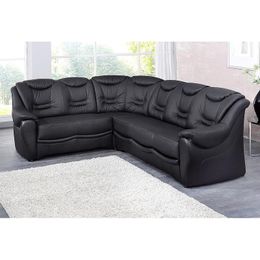 Sit & More sit&more Ecksofa &raquo;Bansin L-Form&laquo; wahlweise mit Schlaffunktion schwarz Luxus-Microfaser ALTARA NUBUCK (100% Polyester);SOFTLUX -Kunstleder;NaturLEDER (