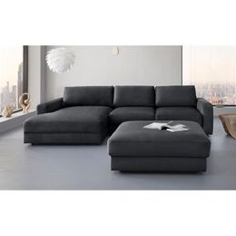 Home Affaire Ecksofa &raquo;Bloomfield, bequem und elegant, Breite 303cm, L-Form&laquo; mit Bettfunktion und Bettkasten, Unser Dauertiefpreis grau 100% Polyester 