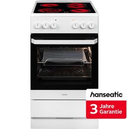 Hanseatic Elektro-Standherd &raquo;5022CE3.313eED(W)&laquo; inkl. 3 Jahre Herstellergarantie wei&szlig; LED-Display und Timer-Funktion unterst&uuml;tzen dich beim pr&auml;zisen Kochen