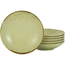 Creatable Suppenteller &raquo;Essteller NATURE COLLECTION&laquo; Teller Set f&uuml;r 6 Personen, &Oslash; 22 cm, Steinzeug, tiefe Teller beige Steinzeug 22cm