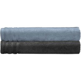 Kleine Wolke Duscht&uuml;cher &raquo;Royal, 2 St&uuml;ck oder 4 St&uuml;ck (70/140 cm)&laquo; Uni Farben, mit Bord&uuml;re, weich, in verschiedenen Sets erh&auml;ltlich blau Frottier, Baumwolle B/L: 