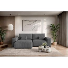 OTTO home Ecksofa &raquo;MATTS Schlafsofa mit Bettkasten, Ma&szlig;e B/T/H: 265/159/89 cm&laquo; L-Form mit Recamiere rechts oder links, hoher Sitzkomfort grau 100% 