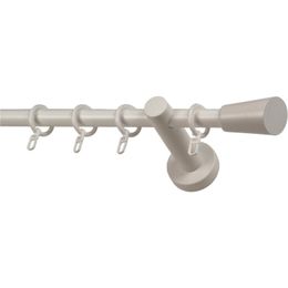 Garesa Gardinenstange &raquo;CLASSICO MOLIS&laquo; 1 l&auml;ufig-l&auml;ufig Wunschma&szlig;l&auml;nge Vorhanggarnitur, verl&auml;ngerbar, Wandmontage, Keil, mit Ringe und Haken wei&szlig; B/L: 