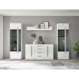 Home Affaire Wohnwand &raquo;Cantara, Anbauwand, Wohnzimmer-Set, in Eiche Evoke, Wei&szlig; oder Kaschmir&laquo; Set wei&szlig; Holzwerkstoff B/H/T: 290cmcm x 270cmcm x 