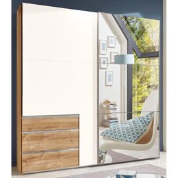 wimex Schwebet&uuml;renschrank &raquo;Level by fresh to go&laquo; jeweils mit einer Spiegelt&uuml;r wei&szlig; B/H/T: 250cm x 236cm x 65cm, Schubladen: 3 Stk. T&uuml;ren: 2 Stk.
