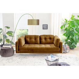 Trends by HG 2-Sitzer &raquo;Landau&laquo; in Cord-Stoff mit Metallfu&szlig; braun B/H/T: 183cm x 75cm x 92cm, Microvelours