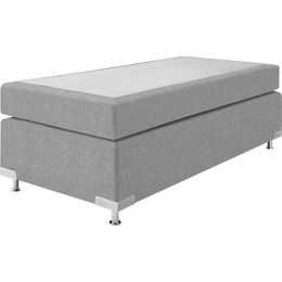 Westfalia Schlafkomfort Boxspringbett &raquo;Holland&laquo; ohne Kopfteil, frei im Raum stellbar grau Strukturstoff (77% Polyester und 23% Viskose) Feinstruktur Ohne Topper, Liegefl&auml;che 