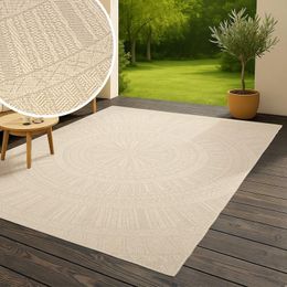 Bruno Banani Teppich &raquo;Solan, ethno, boho-inspiriert, In- und Outdoor geeignet&laquo; rechteckig 5 mm H&ouml;he Mandala, Kreise, K&uuml;che, Wohnzimmer, Camping, Balkon Kunstfaser 