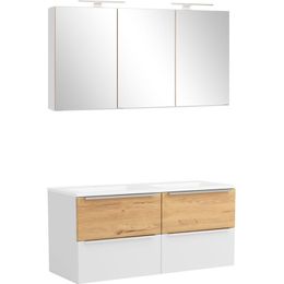 Welltime Badm&ouml;bel-Set &raquo;TRIENT, Set: Spiegelschrank und Waschtisch&laquo; 2 Stk. tlg. braun MDF B/H/T: 120cmcm x 200cmcm x 47cmcm