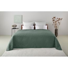 OTTO home Tagesdecke &raquo;Tesso&laquo; unifarben mit grafischem Muster gr&uuml;n Polyester B/L: 140cm x 210cm