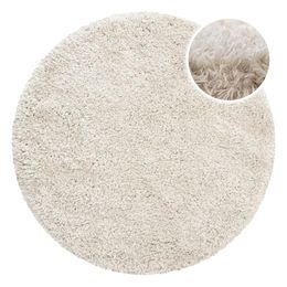 Esprit Hochflor-Teppich &raquo;YOGI ESP-096&laquo; rund 50 mm H&ouml;he flauschiger weicher Flor, Wohnzimmer, Schlafzimmer beige Polyester &Oslash; 120cm 1 Stk., 50mm, &Oslash; 120cm