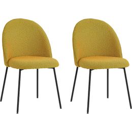 Sit Polsterstuhl &raquo;Set 2 St. &ndash; Gepolsterte Esszimmerst&uuml;hle mit abgerundeter R&uuml;ckenlehne&laquo; (Set) 2 Stk.mit abgerundeter R&uuml;ckenlehne und Bouclestoff gelb 