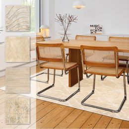 Astra Teppich &raquo;Lou 252&laquo; rechteckig 10 mm H&ouml;he Hoch Tief Struktur, Kurzflor, Wohnzimmer, Schlafzimmer beige Kunstfaser B : 133cm 1 Stk., 10mm, L: 190cm