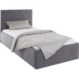 Westfalia Schlafkomfort Polsterbett inkl. Bettkasten bei Ausf&uuml;hrung mit Matratze grau Bezug Bett: 100% Polyester;Bonnell-Federkernmatratze: 51% Polypropylen, 39% Polyester, 