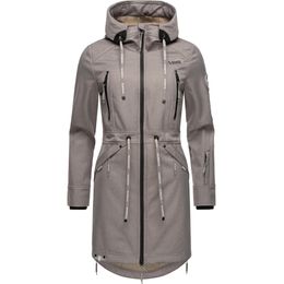 Marikoo Funktionsmantel Damen Gr&ouml;&szlig;e XXL stone / schwarz / wei&szlig;