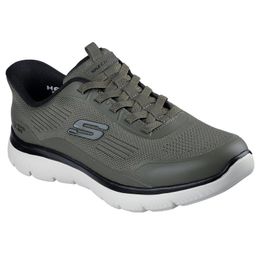 Skechers Herren Slip-On Sneaker &raquo;SUMMITS-LEYTER&laquo; Slipper, Schn&uuml;rschuh mit Handsfree Slip-Ins Funktion gr&uuml;n 46