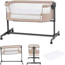 Kinderkraft Beistellbett &raquo;Neste Up 2&laquo; beige Kunststoff, Polyester Liegefl&auml;che B/L: 46cm x 81cm, kein H&auml;rtegrad