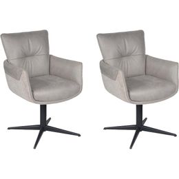Home Affaire Esszimmerstuhl &raquo;Milano&laquo; (Set) 2 Stk.Drehstuhl Milano beige grau Kunstleder B/H/T: 62cm x 90cm x 63cm, 2 Stk., Kunstleder uni