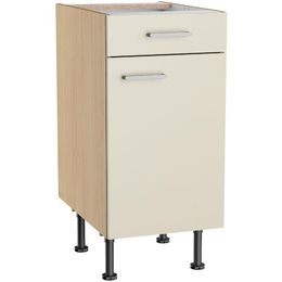 KOCHSTATION Unterschrank &raquo;KS-Lucy&laquo; Breite 40 cm, h&ouml;henverstellbare F&uuml;&szlig;e, Soft-Close beige Eiche hell, B/H/T: 40cm x 87cm x 58,1cm, Schubladen: 1 Stk. 