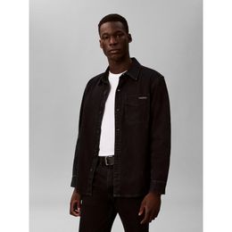 Calvin Klein Jeans Herren Jeanshemd Regular fit mit Rundhalsausschnitt schwarz M, N-Gr