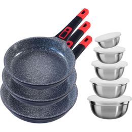 King Pfannen-Set &raquo;Click-Grip&laquo; Aluminiumguss Set, 3 Pfannen, 5 Sch&uuml;sseln inkl. Deckel, 13 Stk. tlg. abnehmbarer Griff, Induktion,Keramikbeschichtung&raquo;