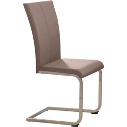 Home Affaire Freischwinger &raquo;Nils&laquo; (Set) 2 Stk.Stuhl belastbar bis 120 Kg, Gestell Metall im Chrom-Look oder Schwarz braun Holzwerkstoff, Metall, 