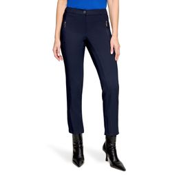 Betty Barclay Damen Stretch-Hose "Damen mit elastischem Bund", blau, Gr. 40, Obermaterial: 86% Polyester, 14% Elasthan, Hosen, Rei&szlig;verschluss