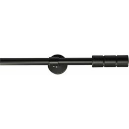 Garesa Gardinenstange &raquo;STAURA&laquo; &Oslash; 16 mm 1 l&auml;ufig-l&auml;ufig Wunschma&szlig;l&auml;nge Vorhanggarnitur, verl&auml;ngerbar, Knopf mit 2 Rillen, ohne Ringe schwarz 