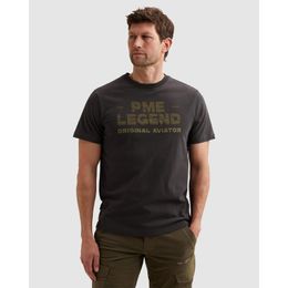 PME-Legend Pme Legend Herren PME LEGEND Print-Shirt &raquo;T-shirt RH open end jersey&laquo; Sommershirt mit Logo-Print schwarz 3XL