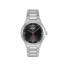 Hugo Herren Hugo Quarzuhr &raquo;#LIT&laquo; Armbanduhr, Herrenuhr, Edelstahlarmband, analog silber Einheitsgr&ouml;&szlig;e