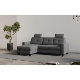 OTTO home Ecksofa &raquo;Varese&laquo; wahlweise mit Schlaffunktion und Bettkasten grau 90% Polyester 10% Polyamid B/H/T: 239cm x 91cm x 164cm, Struktur, 
