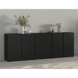 OTTO home Sideboard &raquo;Metric,Breite 222 cm, grifflose Kommode 4 T&uuml;ren/4 Schubk&auml;sten&laquo; Schubladenschrank mit viel Stauraum, Einlegeb&ouml;den verstellbar 