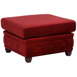 Home Affaire Polsterhocker &raquo;New Castle&laquo; passend zur "New Castle"-Serie, B/T/H: 75/70/45 cm rot B/H/T: 75cm x 45cm x 70cm, Samtoptik