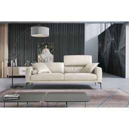 Egoitaliano 2,5-Sitzer &raquo;Masu, Designsofa mit erstklassigem Sitzkomfort, Breite 218cm&laquo; inkl. 2 Kissenrollen, R&uuml;ckenelemente manuell verstellbar, Metallf&uuml;&szlig;e beige 