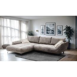 exxpo - sofa fashion Ecksofa &raquo;Biarritz modern und elegantes Mega Sofa mit tollem Sitzkomfort, L-Form&laquo; XXL&ndash; Longchair Ecke in hochwertiger Verarbeitung
