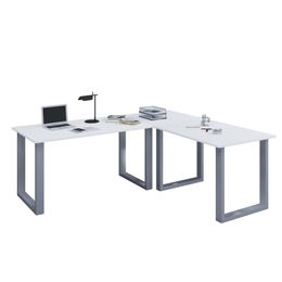 Vcm Vcm Holz Schreibtisch Eckschreibtisch schlicht 220x190 L Form links oder rechts Arbeitstisch Platte 80 cm tief Computertisch B&uuml;rom&ouml;bel - Lona U
