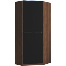 Priess Eckkleiderschrank &raquo;Barcelona Kleiderschrank Eckl&ouml;sung Raumwunder&laquo; in 2 Tiefen Schrank Eckschrank Garderobe braun Holzwerkstoff B/H/T: 78cm x 