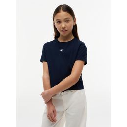 Tommy Hilfiger M&auml;dchen T-Shirt Regular Fit, Rundhalsausschnitt, reine Baumwolle, Kinder bis 16 Jahre 10 (140)