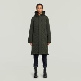 G-Star Raw G-STAR Damen Langjacke "Vodan 2.0 Long Jacket", gr&uuml;n, Gr. S, unifarben, Web, Obermaterial: 54% Elastomultiester, 46% Polyester, Jacken, in der Taille