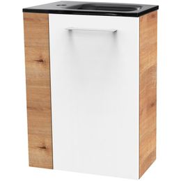 Fackelmann Waschtisch &raquo;SBC&laquo; Set, bestehend aus Becken und Unterbau, Breite ca. 45 cm braun Glas, Holzwerkstoff B/H/T: 45cm x 61,5cm x 25cm