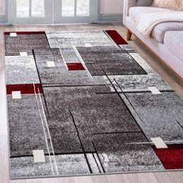 OTTO home Teppich &raquo;Deblin&laquo; rechteckig 9 mm H&ouml;he weicher Flor, Kurzflor, Karo-Design, modern, geometrisches Muster rot Kunstfaser B : 60cm 1 Stk., 9mm,