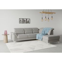 Sit & More sit&more Ecksofa &raquo;Sinatra L-Form&laquo; mit Ottomane, optional mit Kopfteilverstellung und Armteilfunktion grau 100% Polyester B/H/T: 251cm x 85cm x 220cm, 