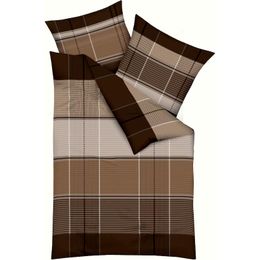 Kaeppel Bettw&auml;sche &raquo;Architect&laquo; 2 Stk. braun Mako-Satin, Obermaterial: 100% Baumwolle B/L: 155cm x 220cm, 1 Stk., 1 Stk., Mako-Satin, B/L: 80cm x 80cm, 2 Stk.