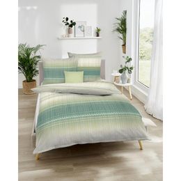 Kaeppel Bettw&auml;sche &raquo;Charisma&laquo; 2 Stk. gr&uuml;n Mako-Satin, Obermaterial: 100% Baumwolle B/L: 135cm x 200cm, 1 Stk., 1 Stk., Mako-Satin, B/L: 80cm x 80cm, 2 Stk.