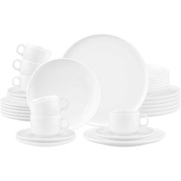 Seltmann Weiden Kombiservice &raquo;Sento Home, Geschirr-Set, 30-teilig&laquo; harmonisch geschwungene Form wei&szlig; Porzellan 30 Stk.