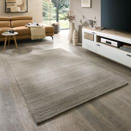 Theko Wollteppich &raquo;Origin Loop Uni&laquo; rechteckig 10 mm H&ouml;he handgetuftet, reine Schurwolle, Unifarben grau Schurwolle B : 40cm 1 Stk., 10mm, L: 60cm